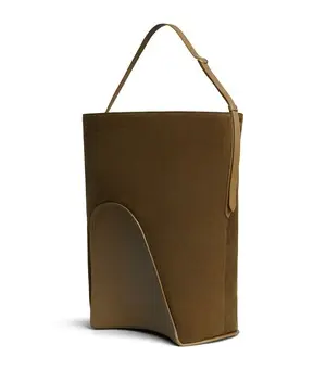 Alaïa Large Suede And Leather Hip Bucket Bag