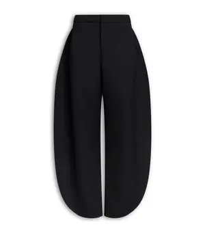 Alaïa Virgin Wool Petal Trousers - Black