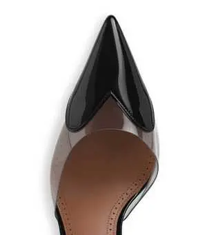 Alaïa Leather-pvc Le Coeur Wedge Mules