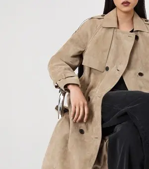 ALLSAINTS Suede Reed Trench Coat
