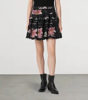 ALLSAINTS Floral Zora Mini Skirt - Black
