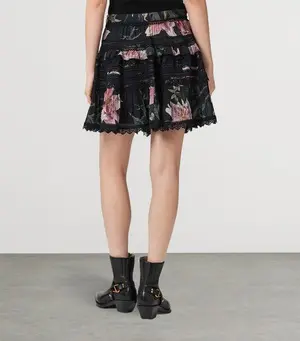 ALLSAINTS Floral Zora Mini Skirt - Black