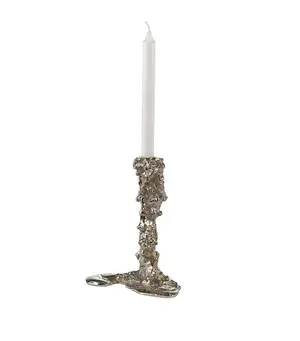 POLSPOTTEN Large Drip Candle Holder - Silver