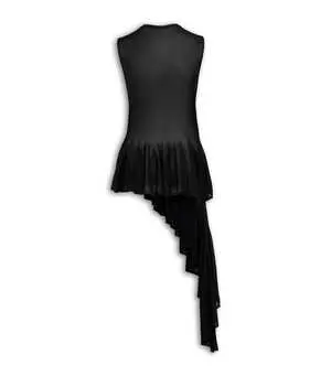 Alaïa Asymmetric Godet Tank Top - Black