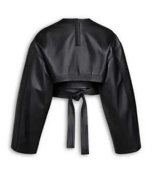 Alaïa Leather Belted Crop Top
