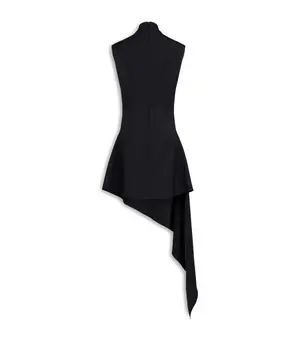 Alaïa Wool Asymmetric Mini Dress - Black