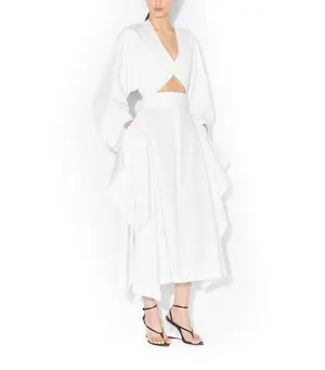 Alaïa Cotton Poplin Midi Dress