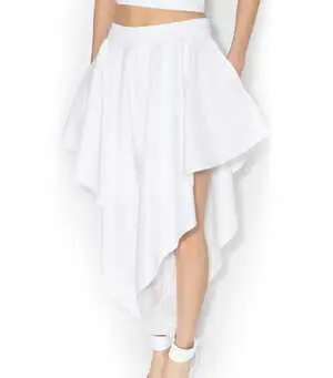 Alaïa Denim Belted Crop Top - White