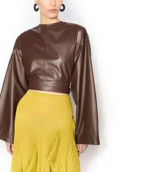 Alaïa Asymmetric Pleated Skirt - Yellow
