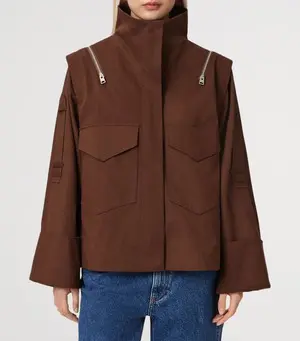 ALLSAINTS Cotton Leighton Utility Jacket - Brown
