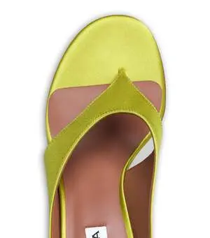 Alaïa Satin Cube Wedge Sandals 75 - Yellow