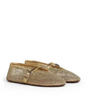 Alaïa Mesh Ballet Flats - White
