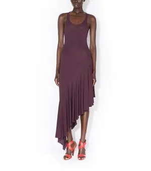 Alaïa Asymmetric Midi Dress - Red
