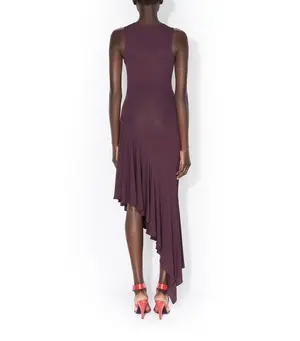 Alaïa Asymmetric Midi Dress - Red