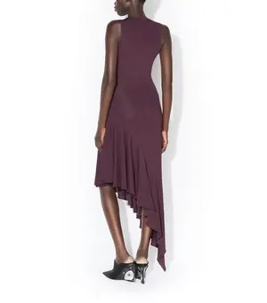 Alaïa Asymmetric Midi Dress - Red
