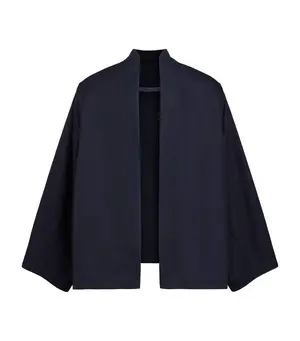 Alaïa Cotton-satin Reverse Jacket - Blue
