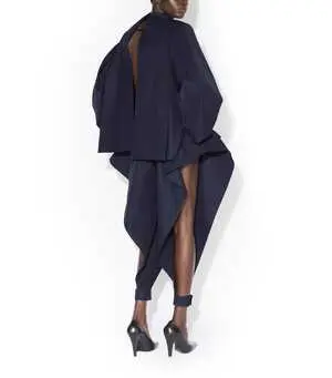 Alaïa Cotton-satin Reverse Jacket - Blue