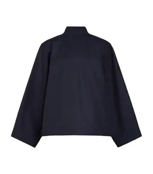 Alaïa Cotton-satin Reverse Jacket - Blue