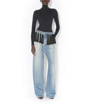 Alaïa Tassel-trim Straight Jeans
