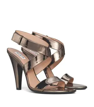 Alaïa Metallic Leather Cone Sandals 110