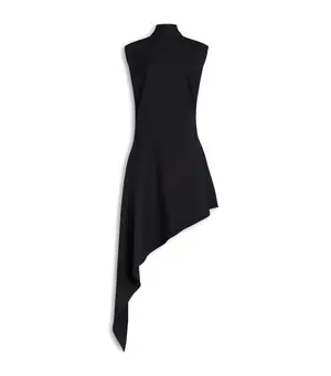 Alaïa Wool Asymmetric Mini Dress