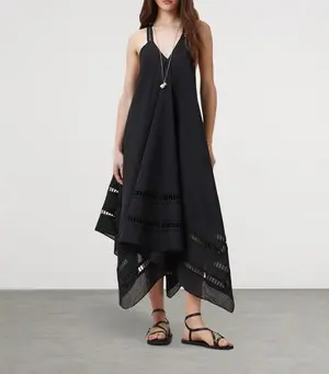 ALLSAINTS Lil Cotton Midi Dress - Black