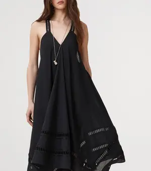 ALLSAINTS Lil Cotton Midi Dress - Black