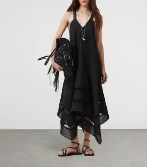ALLSAINTS Lil Cotton Midi Dress - Black