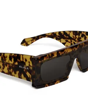 Alaïa Acetate Rectangular Mask Sunglasses - Yellow