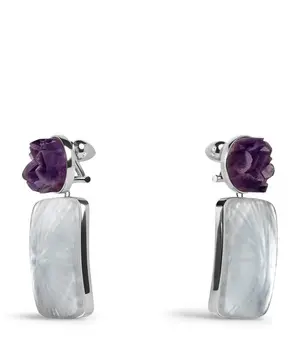 Alaïa Amethyst And Plexiglass Pendant Earrings