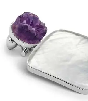 Alaïa Amethyst And Plexiglass Pendant Earrings