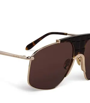 Alaïa Metal Aviator Mask Sunglasses