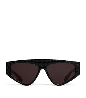 Alaïa Acetate Aviator Mask Sunglasses - Green