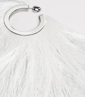 Alaïa Fringe Pendant Hoop Earrings - Black
