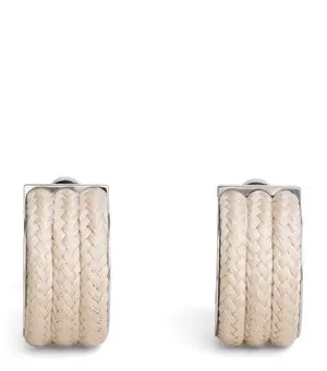 Alaïa Corded Hoop Earrings - Black