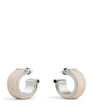 Alaïa Corded Hoop Earrings - Black