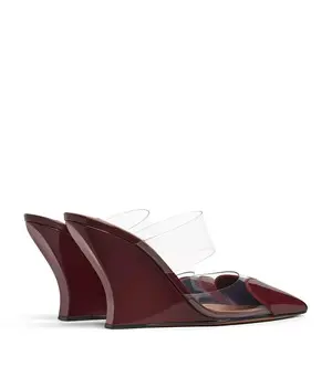 Alaïa Le Coeur Wedge Mules - Red