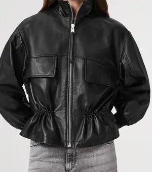 ALLSAINTS Leather Flor Jacket - Black