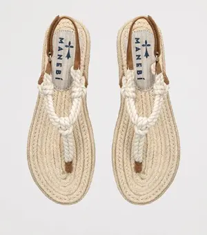Manebí Rope Flat Sandals - Beige