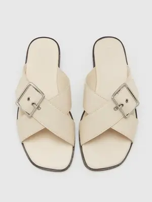 REFORMATION Etta Flat Sandal - Ivory