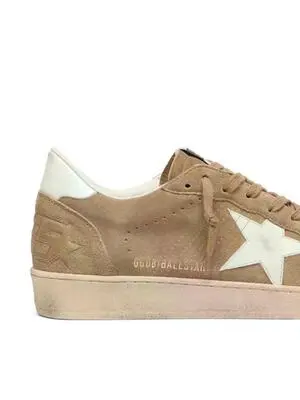 GOLDEN GOOSE Ball Star Sneakers In Suede With Leather Star - Neutrals
