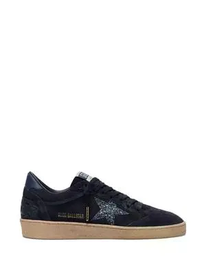 GOLDEN GOOSE Ball Star Sneakers In Dark Suede With Dark Glitter Star - Blue