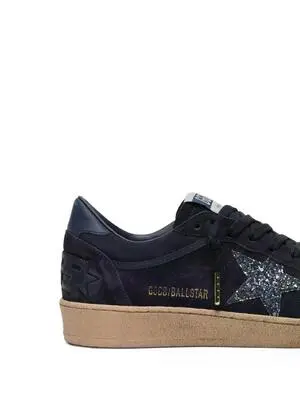 GOLDEN GOOSE Ball Star Sneakers In Dark Suede With Dark Glitter Star - Blue