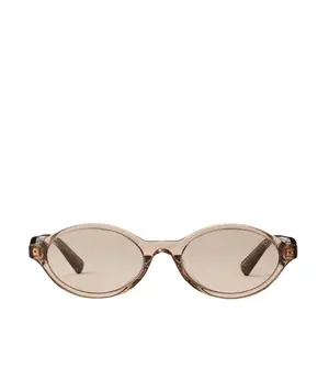 JIMMY CHOO Oval Acetate Sunglasses - Transparent Tan