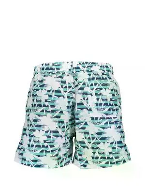 Gant Floral-print Striped Swim Shorts