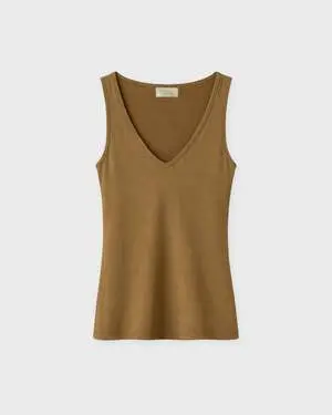 WAKAKUU Lotus Modal Ribbed V-neck Tank