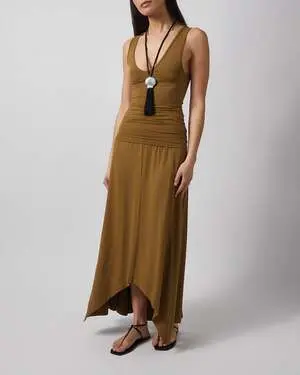 WAKAKUU Lotus Modal Ribbed V-neck Tank