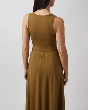 WAKAKUU Lotus Modal Ribbed V-neck Tank