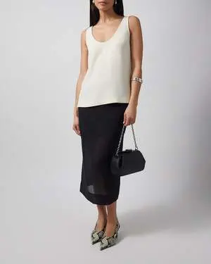 WAKAKUU Chez Sleeveless Top - Offwhite