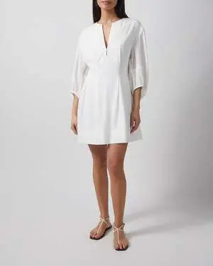 WAKAKUU A-line Dress With V-neck And 3/4 Sleeves